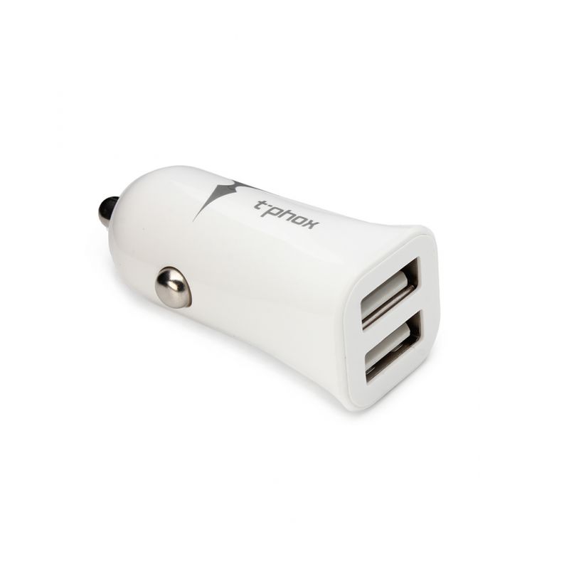 Auto punjac T-phox T-C05 dual USB beli