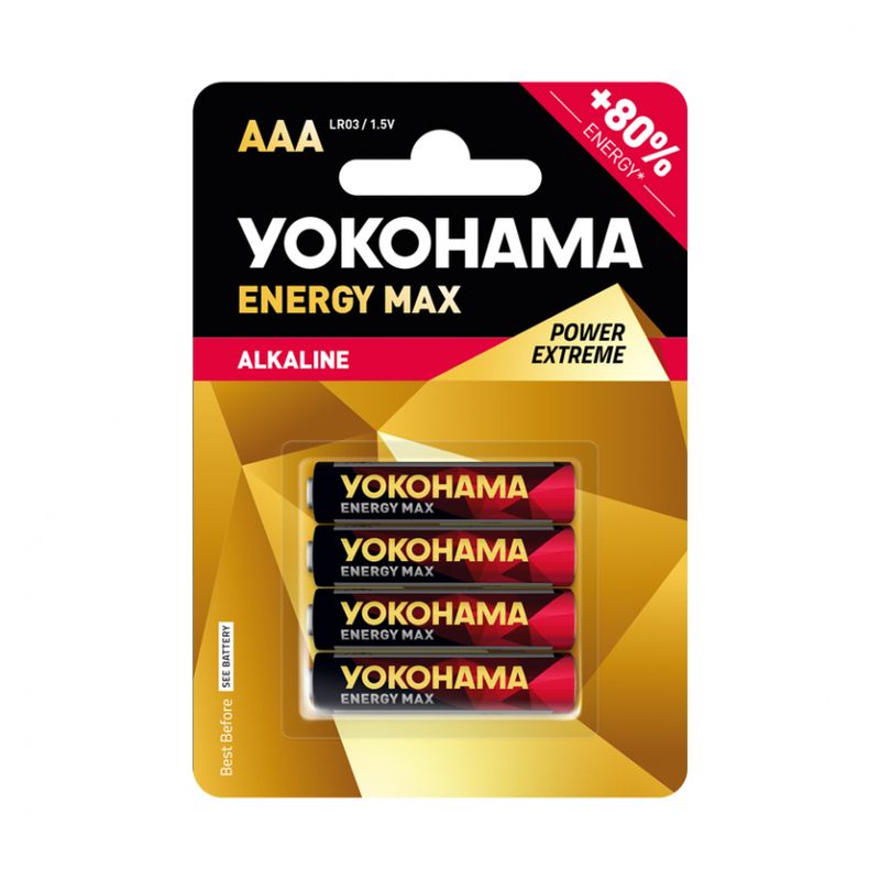 Baterija alkalna Yokohama 1.5V AAA LR03 Energy Max 4BL