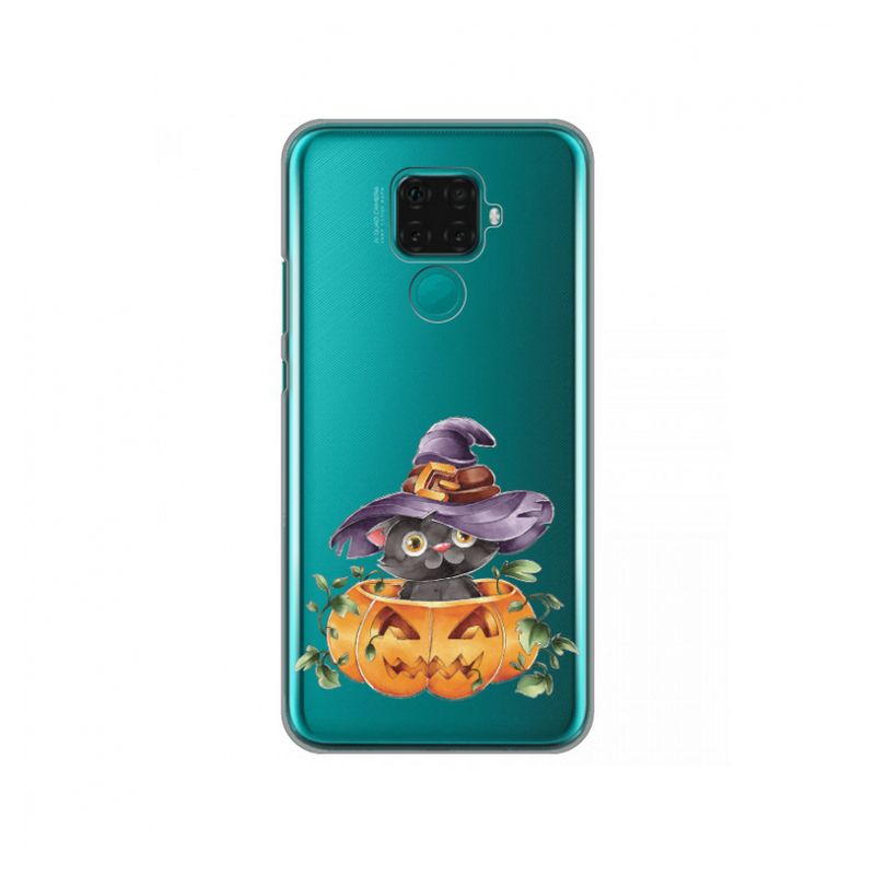 Maskica Silikonska Print Skin za Huawei Mate 30 Lite/Nova 5i Pro Black Witch Cat