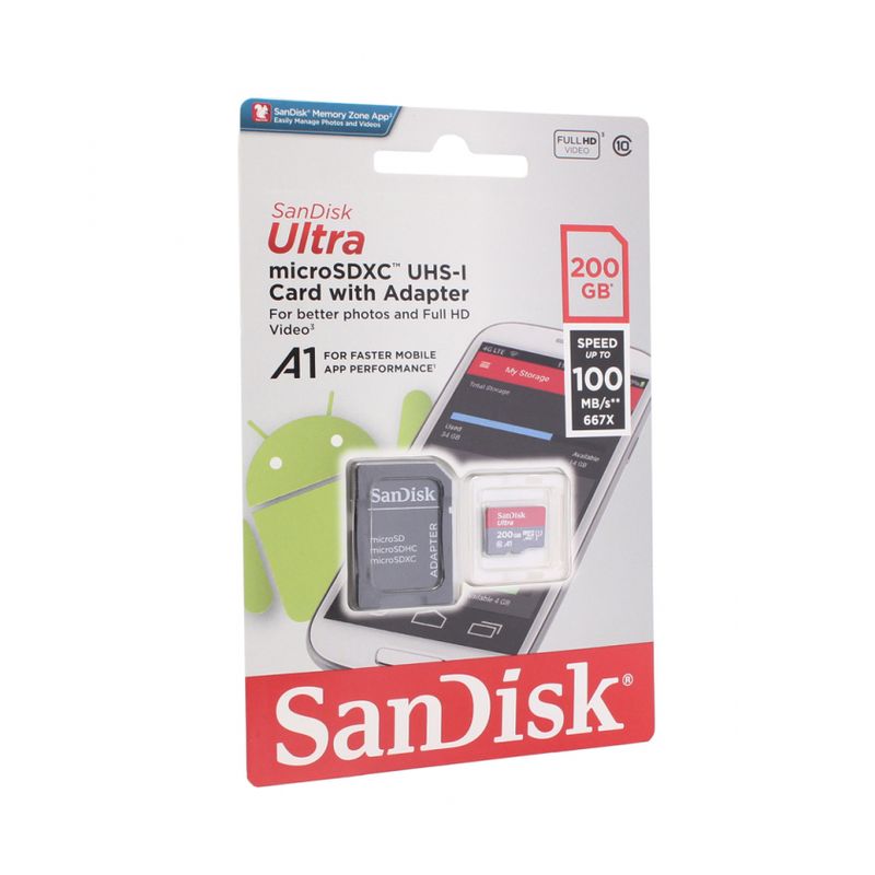 Mem. kartica SanDisk Ultra Micro SDXC 200GB Class 10 UHS-I