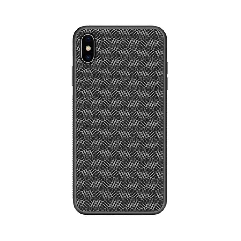 Maskica Nillkin Synthetic Fiber Plaid za iPhone X/XS crna