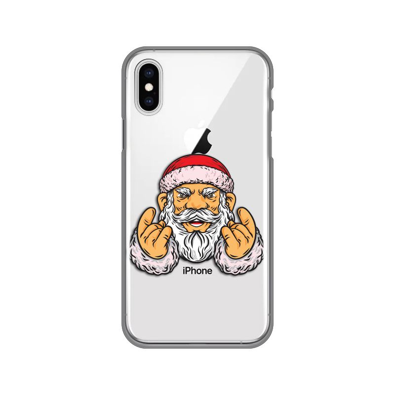 Maskica Silikonska Print Skin za iPhone XS Rock And Roll Santa