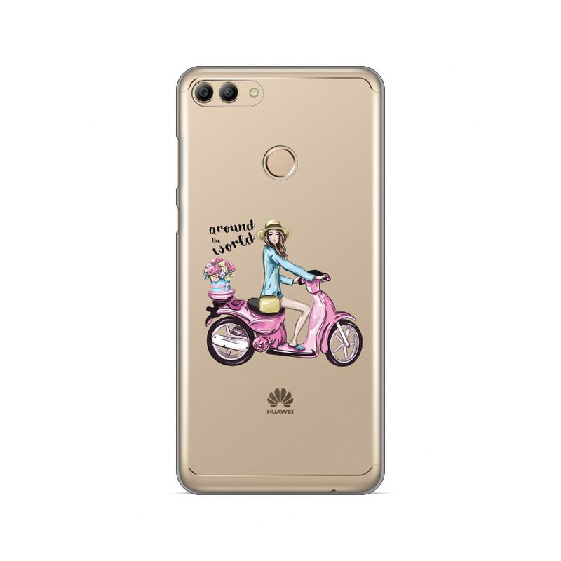 Maskica Silikonska print skin za Huawei Y9 2018 Around The World