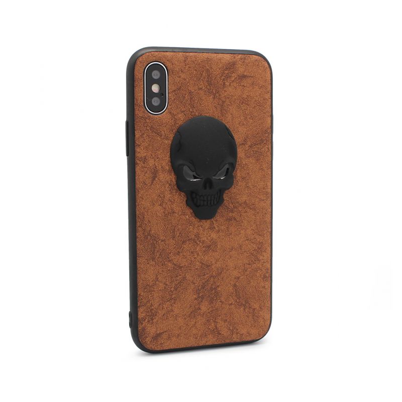 Maskica Skull black za iPhone X braon