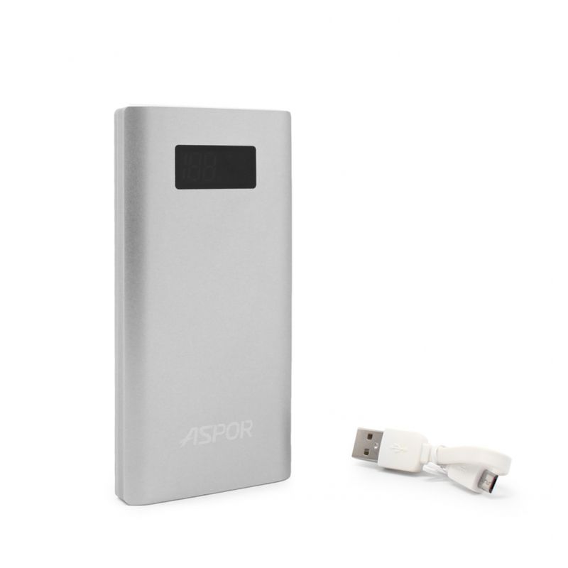 Back up baterija Aspor QC 10000mAh srebrna