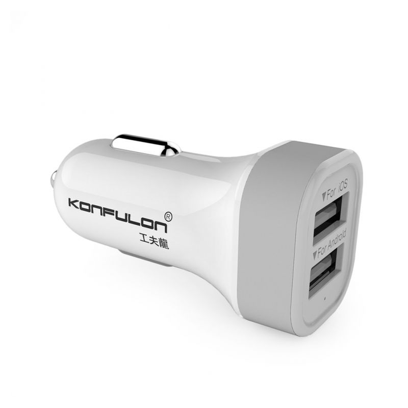 Auto punjac KONFULON C17 dual USB 5V 2.1A sivi