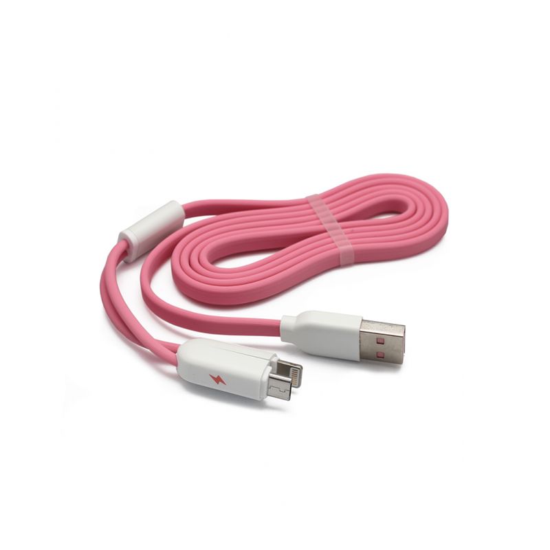 Data kabl REMAX Binary RC-025t za iPhone lightning/micro USB pink 1m