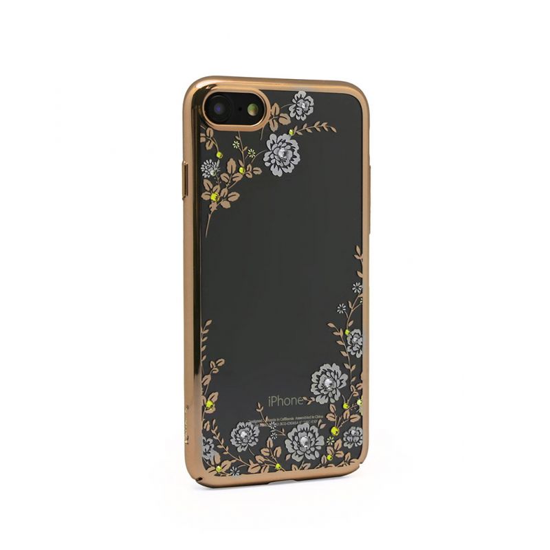 Maskica Kavaro Swarovski Gold small flowers za iPhone 7/8 srebrna