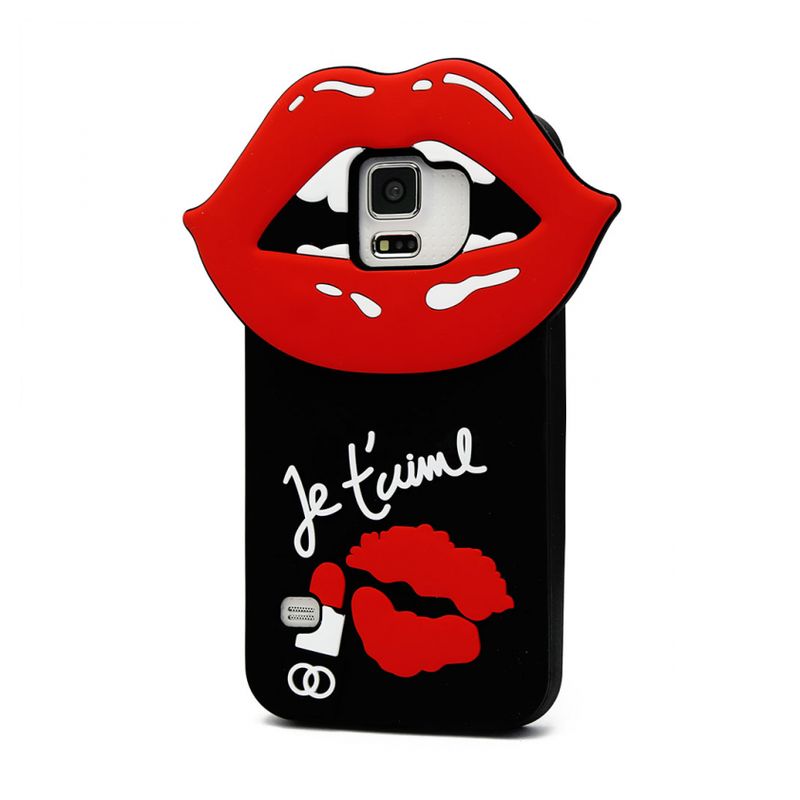 Maskica silikonska Lips Je taime za Samsung S5/S6/S7 crna