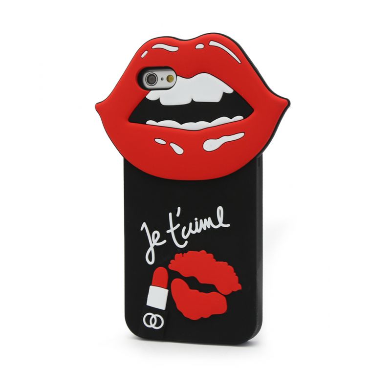 Maskica silikonska Lips Je taime za iPhone 6/6S crna