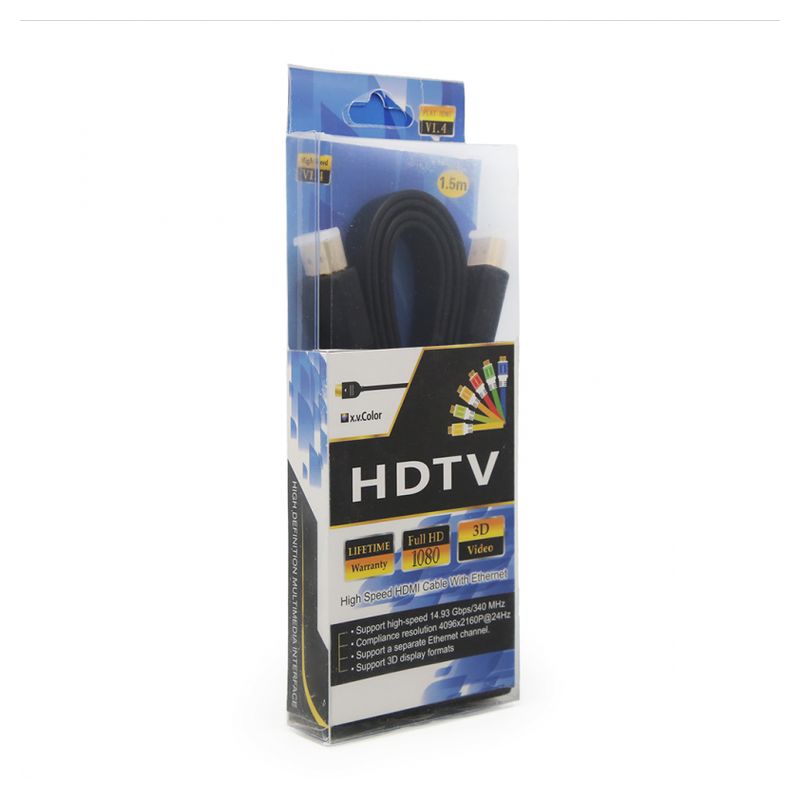 Kabl Flet HDMI na HDMI 1.5m crni