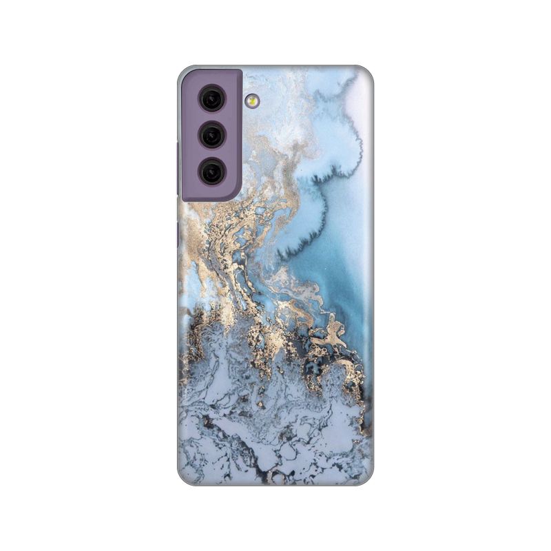 Maskica Silikonska Print za Samsung G990 Galaxy S21 FE Blue Gold Marble