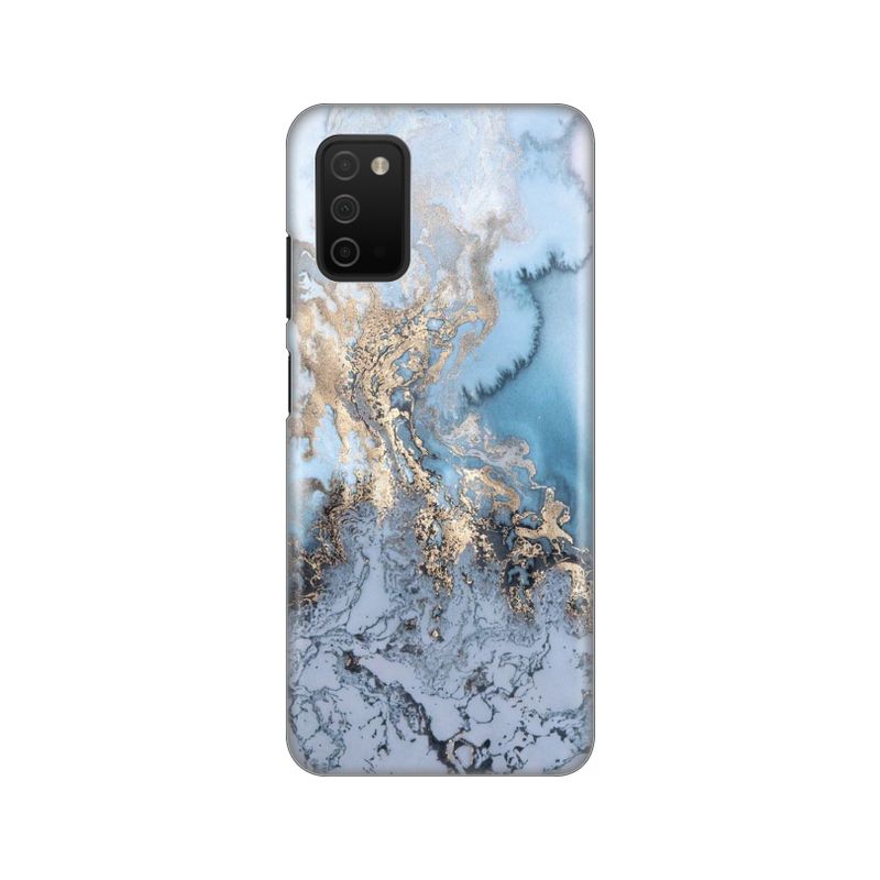 Maskica Silikonska Print za Samsung A037G Galaxy A03s Blue Gold Marble