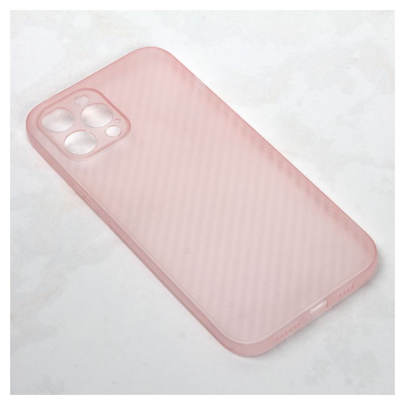 Maskica Carbon fiber za iPhone 12 Pro Max 6.7 roze