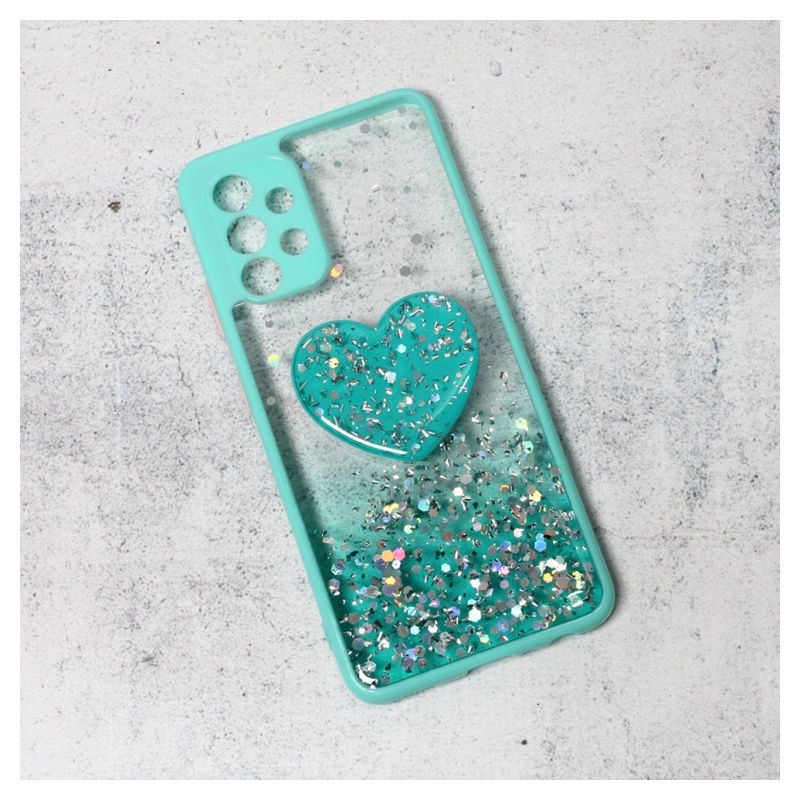 Maskica Glitter Heart za Samsung A325F Galaxy A32 4G (EU) zelena