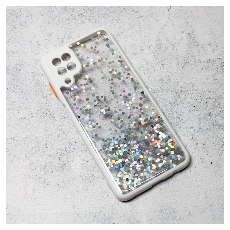 Maskica Frame Glitter za Samsung A125F Galaxy A12 bela
