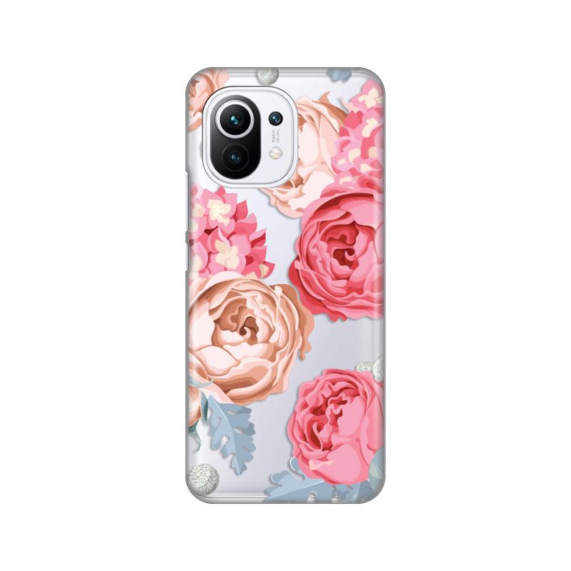 Maskica Silikonska Print Skin za Xiaomi Mi 11 Pink Flower