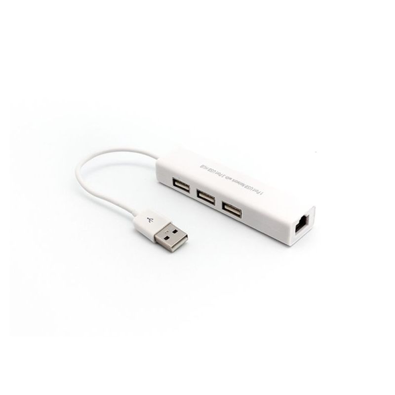 Adapter USB 2.0 na RJ45 i USB HUB 3 porta 2u1 JWD-U25