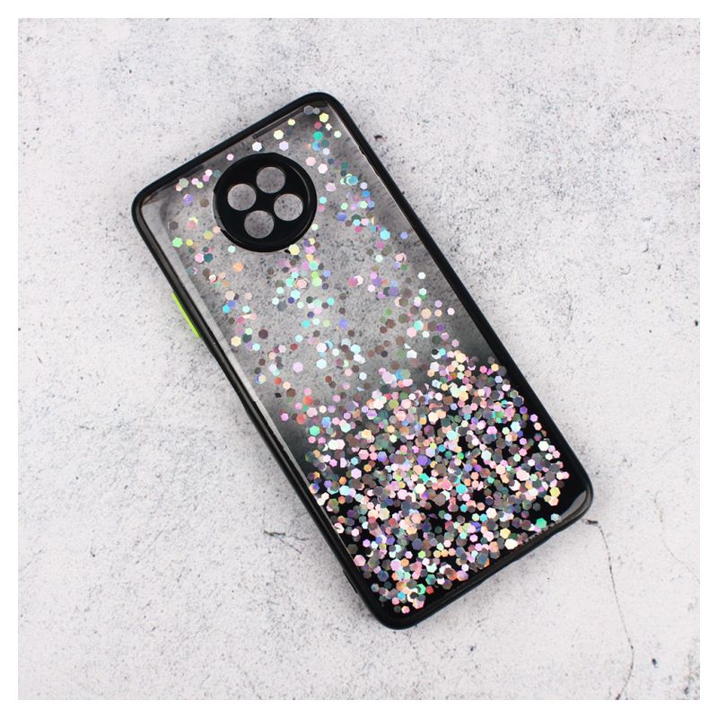 Maskica Frame Glitter za Xiaomi Redmi Note 9T/Note 9 5G crna