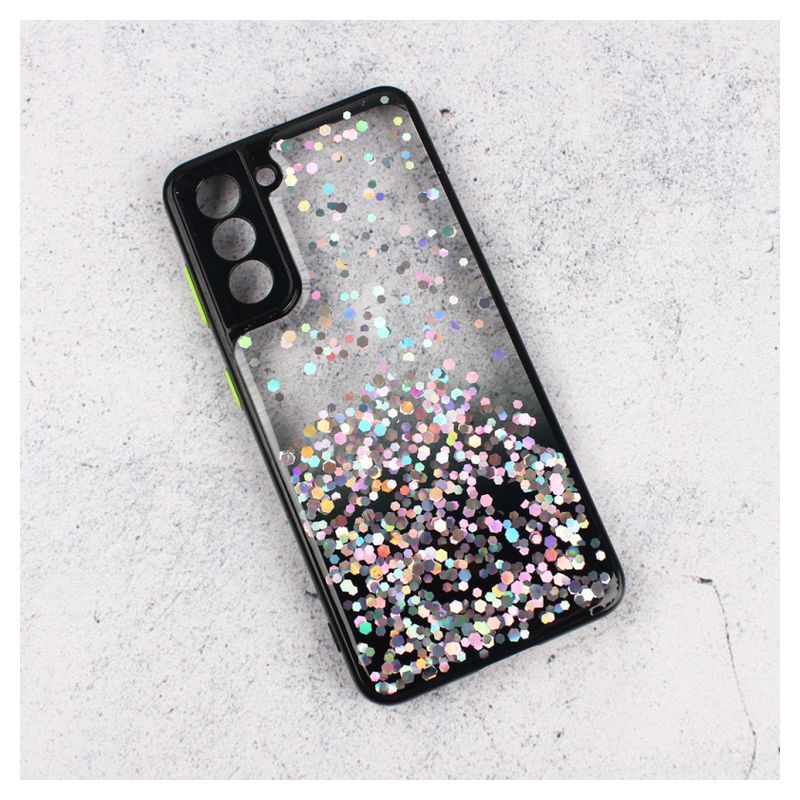 Maskica Frame Glitter za Samsung G991B Galaxy S21 crna