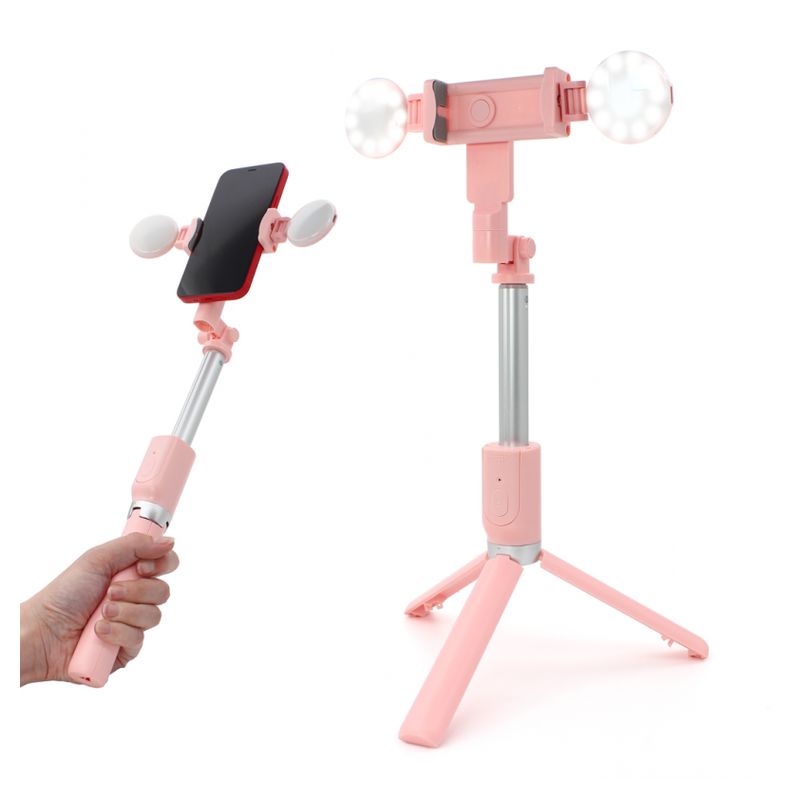 Mini tripod sa LED rasvetom R8 pink