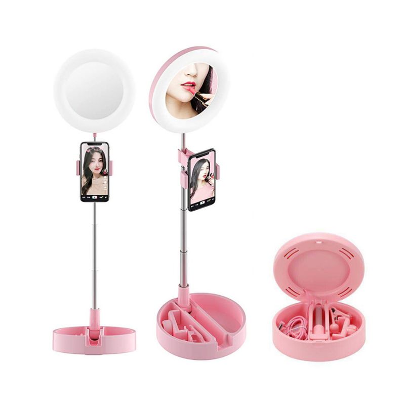 Drzac za mobilni sa LED rasvetom makeup D3 pink