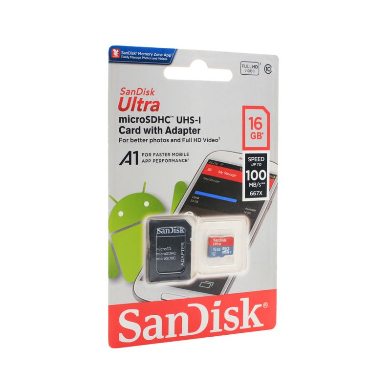 Mem. Kartica SanDisk SDHC 16GB Ultra Micro 100MB/s Class 10 sa adapterom CN