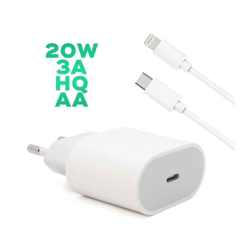 Kucni punjac PD Fast charger 20W 3A za iPhone 11/12 lightning beli HQ AA