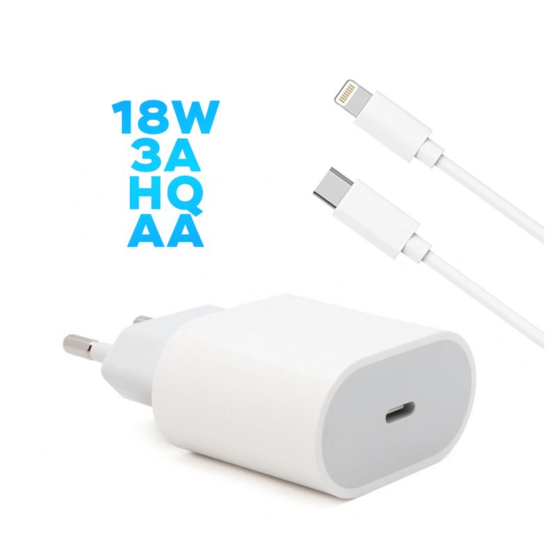 Kucni punjac PD Fast charger 18W 3A za iPhone 11/12 lightning beli HQ AA