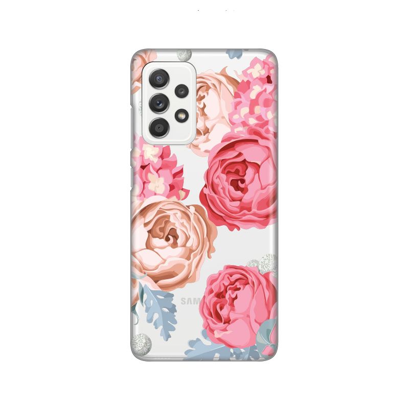 Maskica Silikonska Print Skin za Samsung A525F/A526B/A528B Galaxy A52 4G/A52 5G/A52s 5G Pink Flower