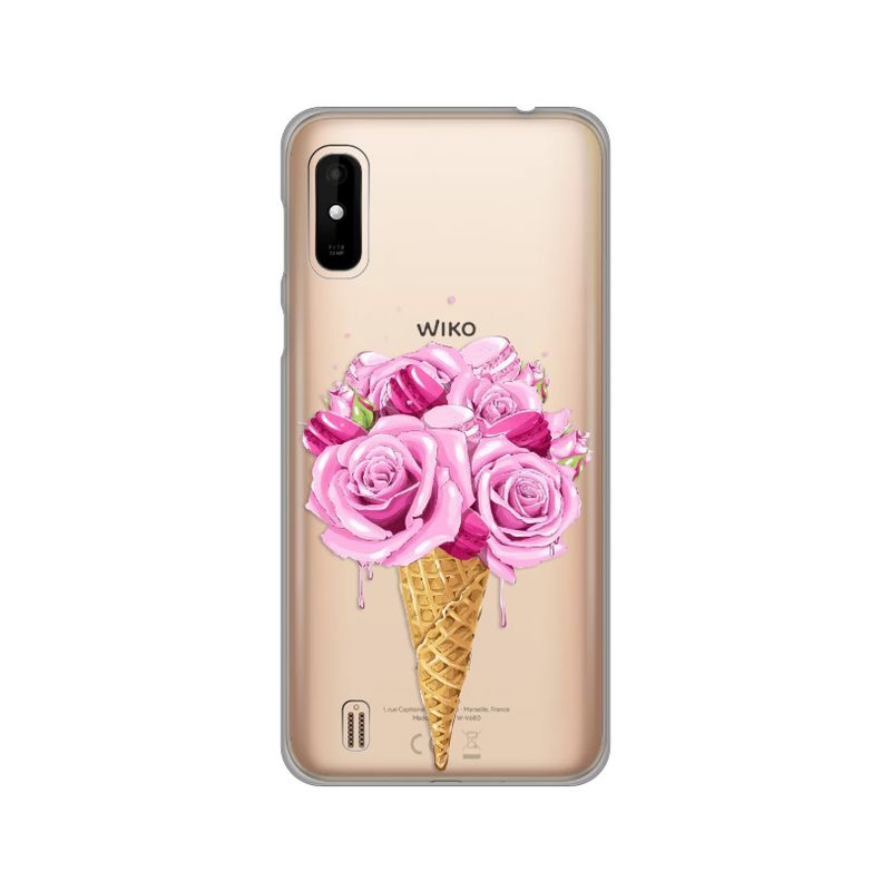 Maskica Silikonska Print Skin za Wiko Y81 Rose Cone