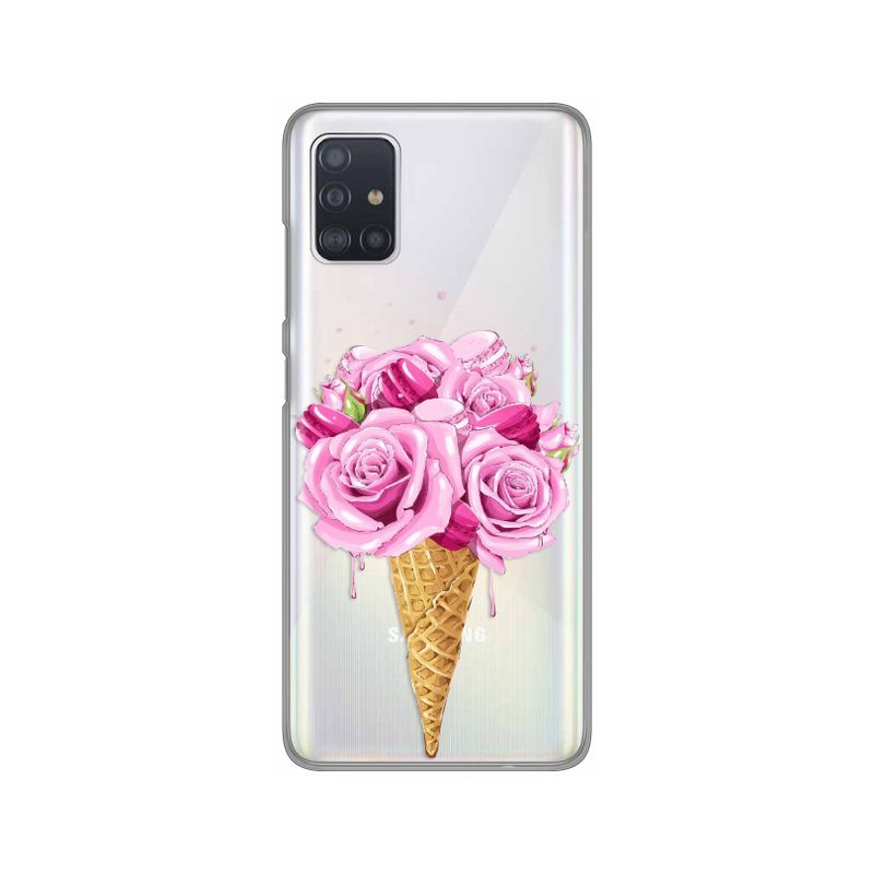 Maskica Silikonska Print Skin za Samsung A515F Galaxy A51 Rose Cone