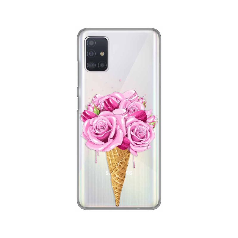 Maskica Silikonska Print Skin za Samsung A515F Galaxy A51 Rose Cone