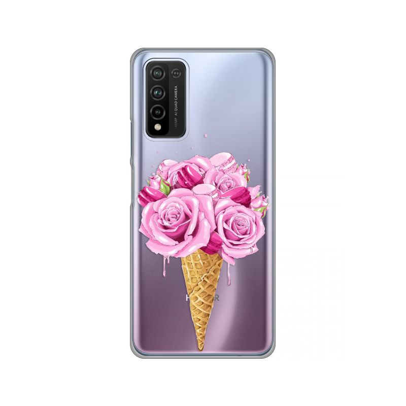 Maskica Silikonska Print Skin za Huawei Honor 10X Lite Rose Cone
