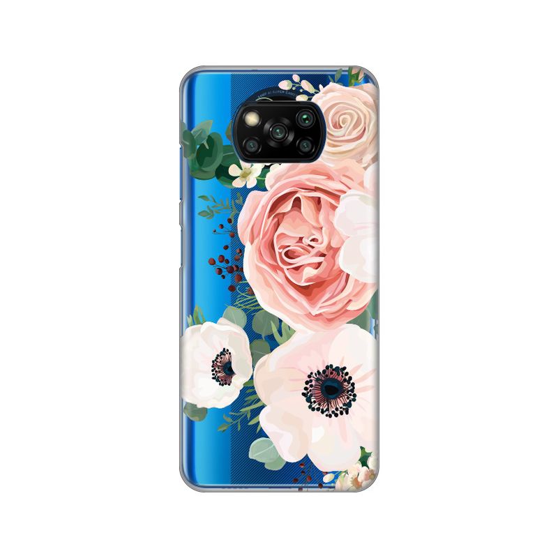 Maskica Silikonska Print Skin za Xiaomi Poco X3 NFC Luxury Pink Flowers