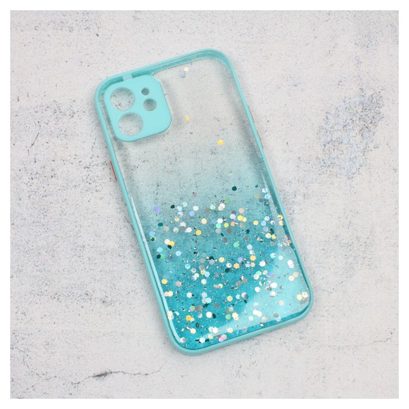 Maskica Frame Glitter za iPhone 12 6.1 mint