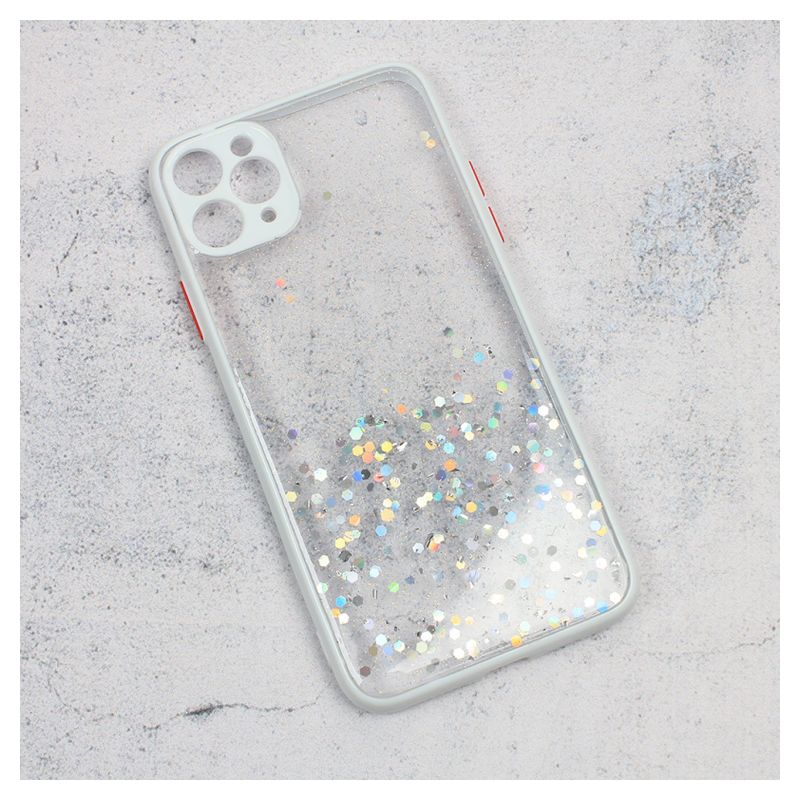 Maskica Frame Glitter za iPhone 11 Pro Max 6.5 bela