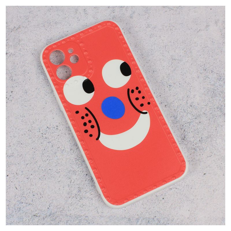 Maskica Smile face za iPhone 12 6.1 crvena