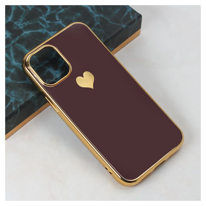 Maskica Silikon Heart za iPhone 12 Mini 5.4 bordo