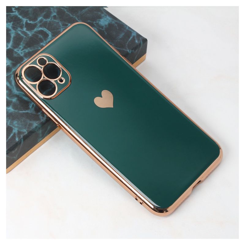 Maskica Silikon Heart za iPhone 11 Pro Max 6.5 zelena