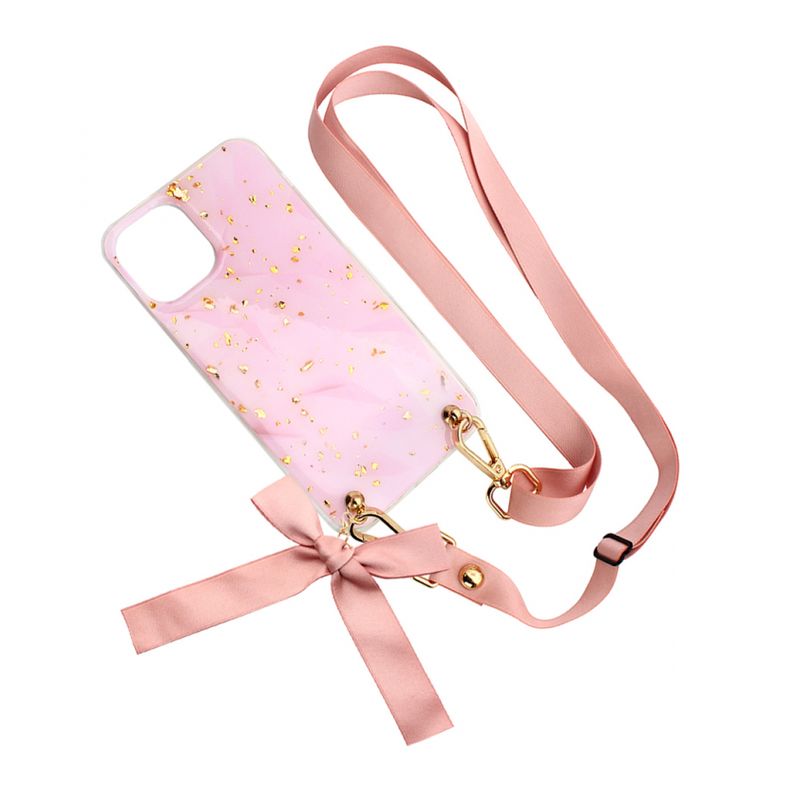 Maskica Fashion Strap Glitter za iPhone 12/12 Pro 6.1 roze