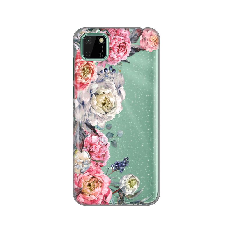 Maskica Silikonska Print Skin Diamond za Huawei Y5p/Honor 9S Pink Peonies