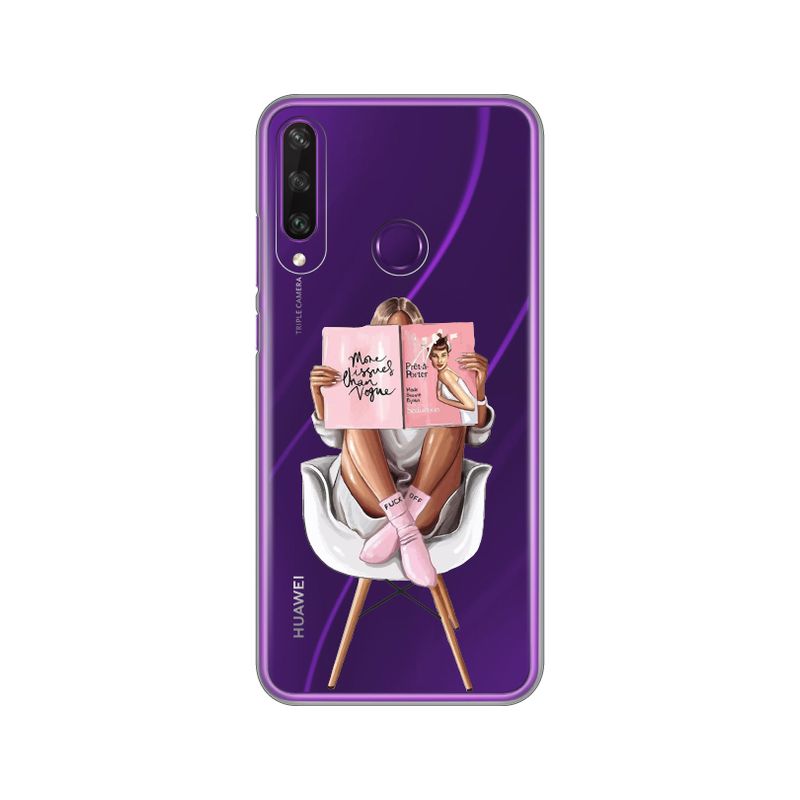 Maskica Silikonska Print Skin za Huawei Y6p Girl in Chair