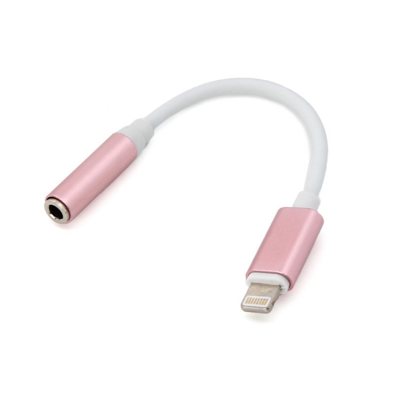 Adapter za slusalice iP-11 iPhone lightning na 3.5mm roze