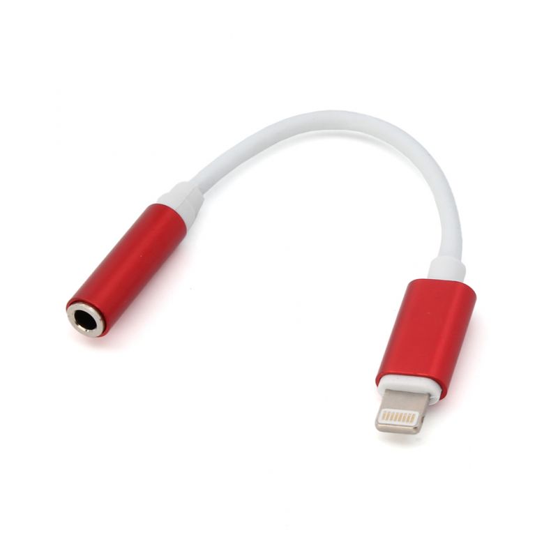 Adapter za slusalice iP-11 iPhone lightning na 3.5mm crveni