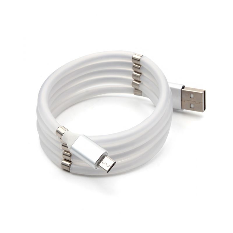 Data kabl magnet micro USB beli