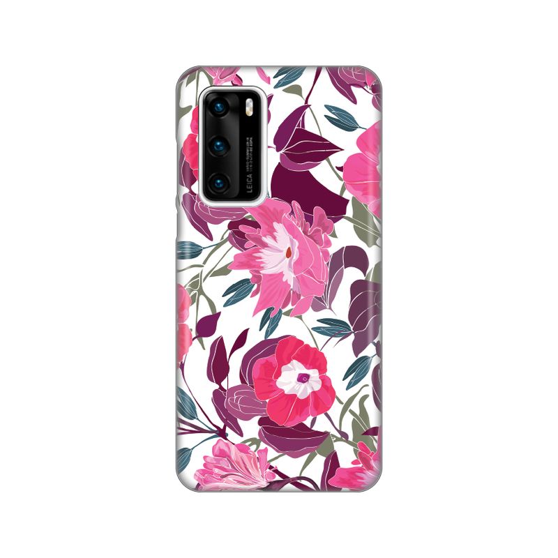 Maskica Silikonska Print za Huawei P40 Pink Flowers