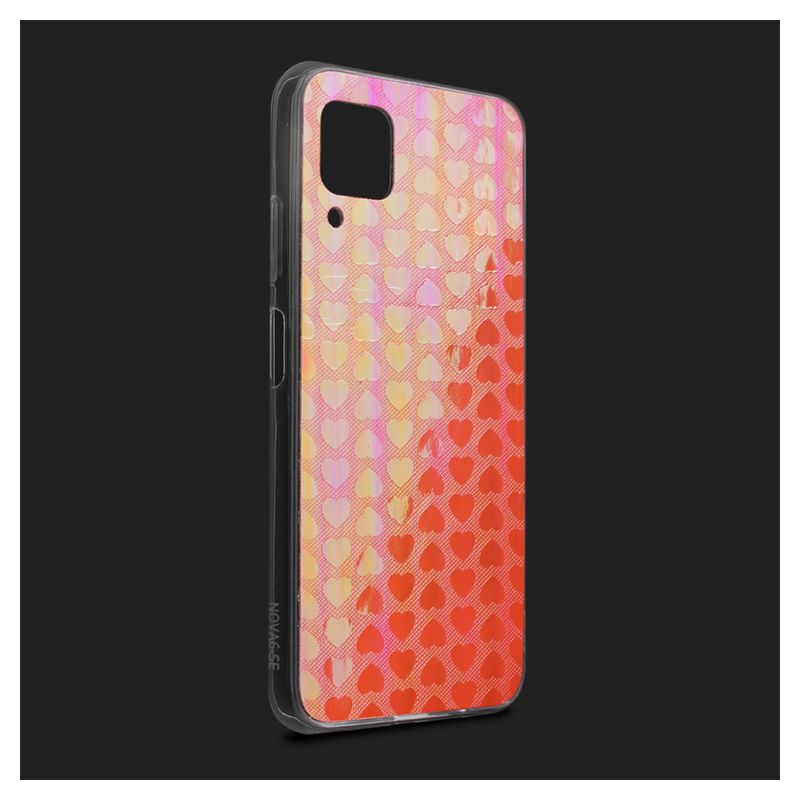 Maskica Pattern Heart za Huawei P40 Lite/Nova 6 SE narandzasta