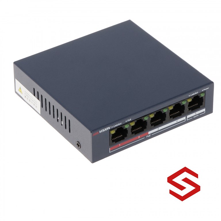 Hikvision Megabitni PoE Switch DS-3E0105P-E/M