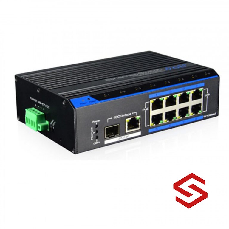 Ansec Industrijski 8-Portni Gigabitni PoE Switch